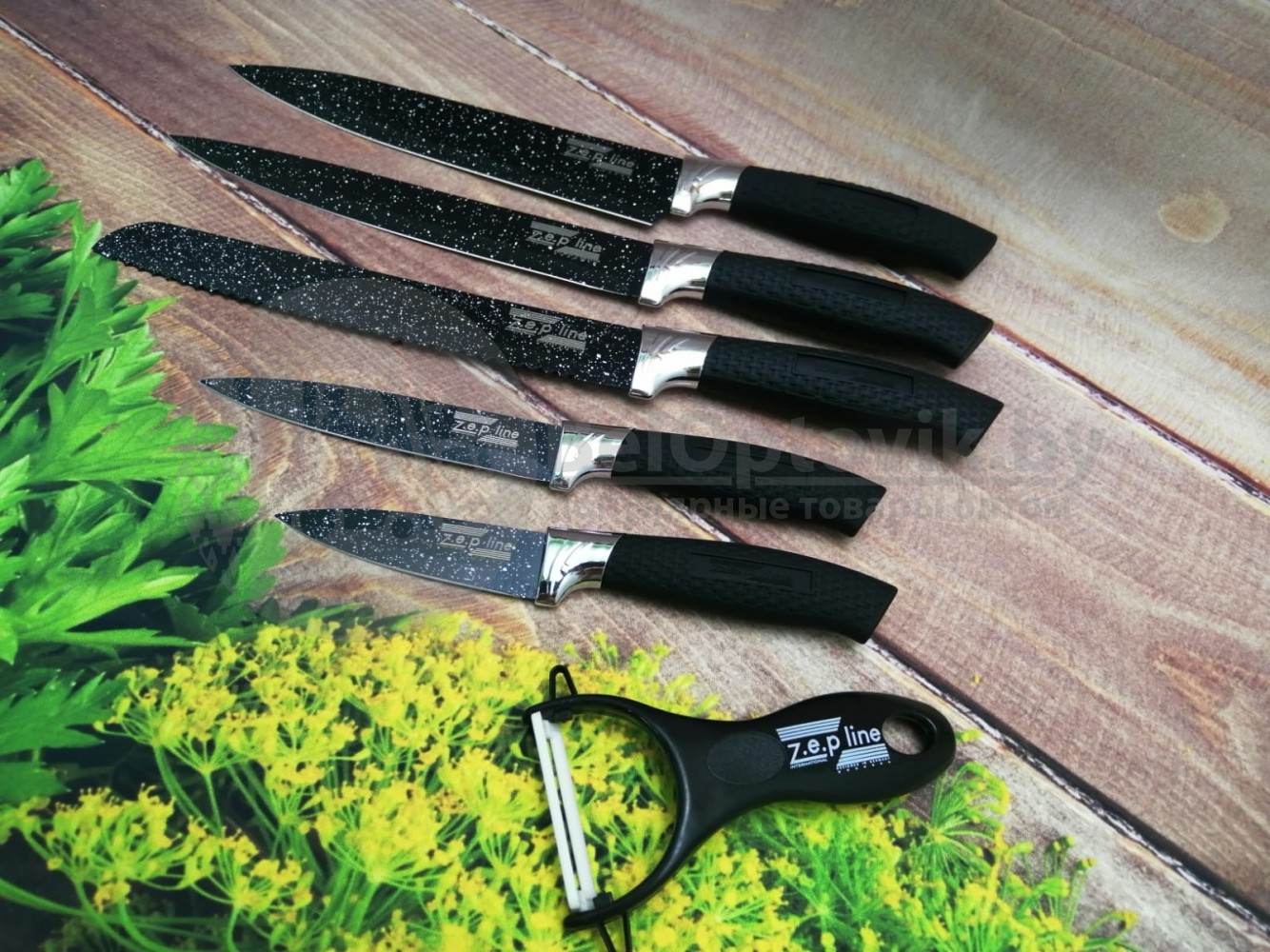 Набор ножей Zep Line c антибактериальным покрытием Marmo+Bio, 6 ...