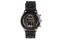 Кварцевые часы "SABR" на чёрном силиконовом браслете (бол.) (арт ...