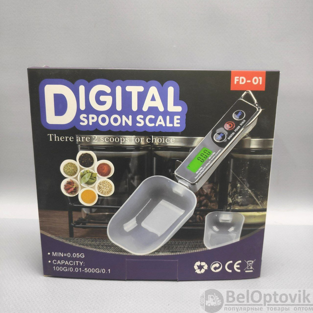 Кухонная электронная мерная ложка-весы с LCD экраном Digital spoon scale FD-01, 500 gr (арт: TDA ...